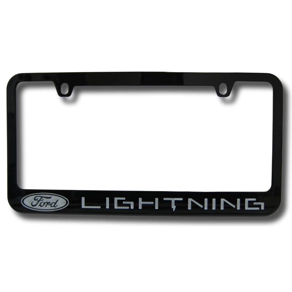 Ford Lightning Engraved Solid Metal Black License Plate Frame Official ...
