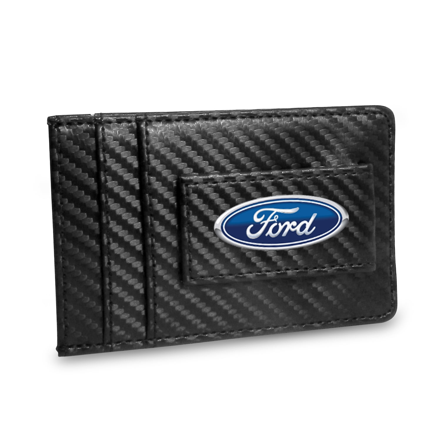 Ford Logo Black Carbon Fiber RFID Card Holder Wallet - Walmart.com