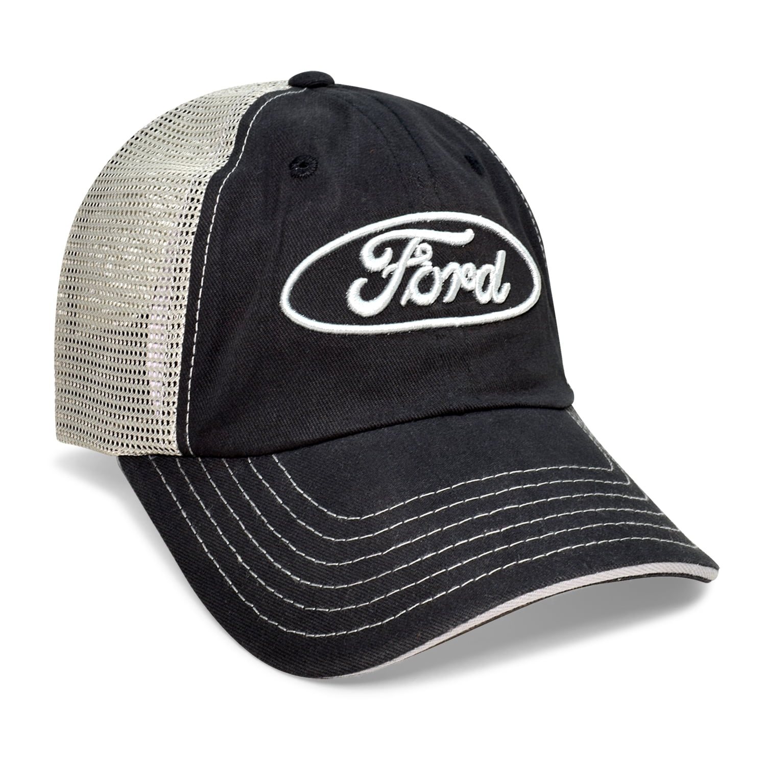 Ford Logo Black Front and Mesh Back Sports Baseball Hat - Walmart.com