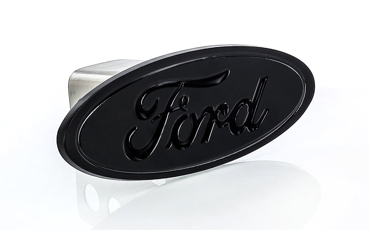 Ford Official Black on Black Metal Trailer Hitch Cover Plug, Anti-Theft ...