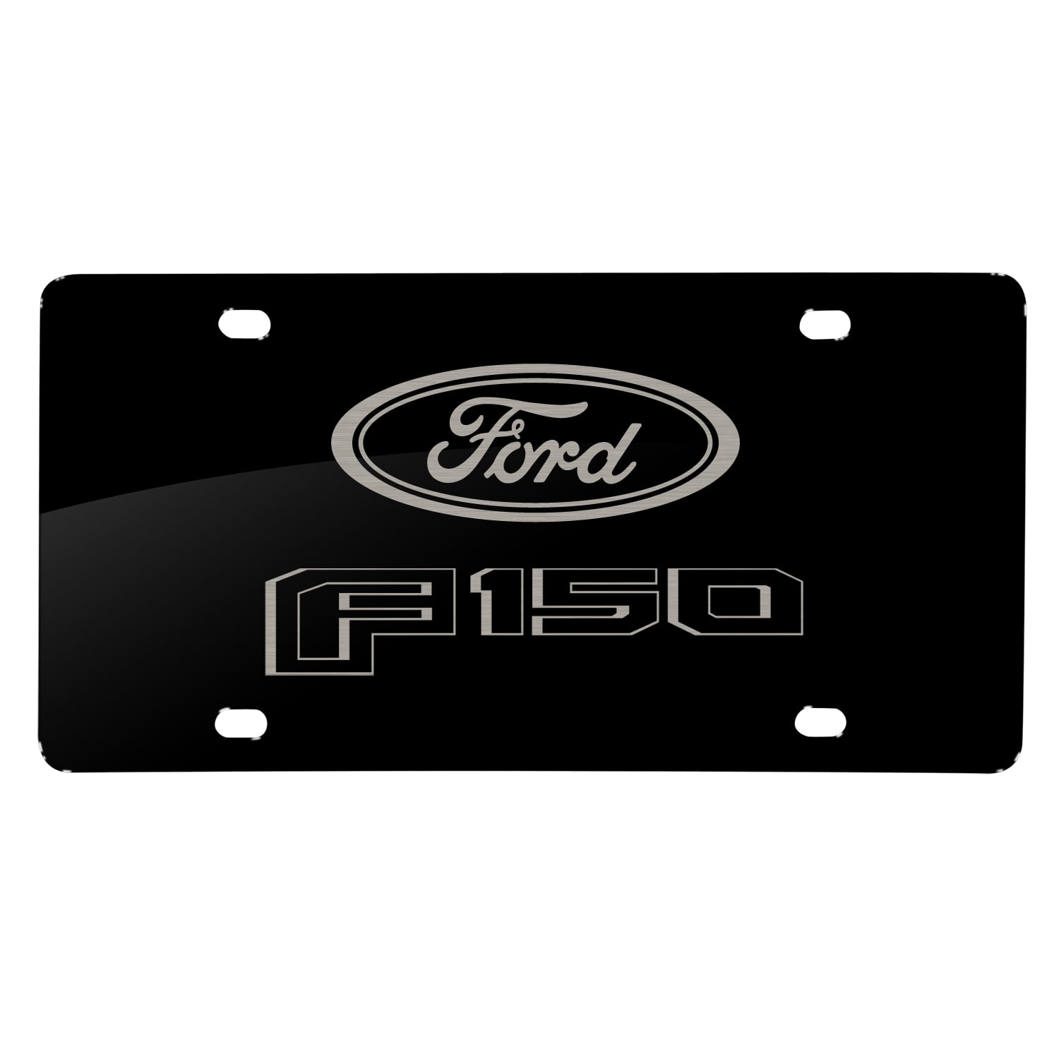 Ford Logo F150 2015 Laser Mark Matt-Look Black Acrylic License Plate ...
