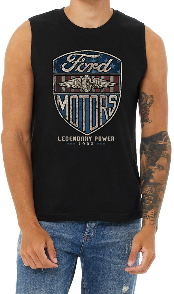 Ford Motors Sign T-shirt Mens Cut Off Shirts Muscle Shirts Graphic Tees ...