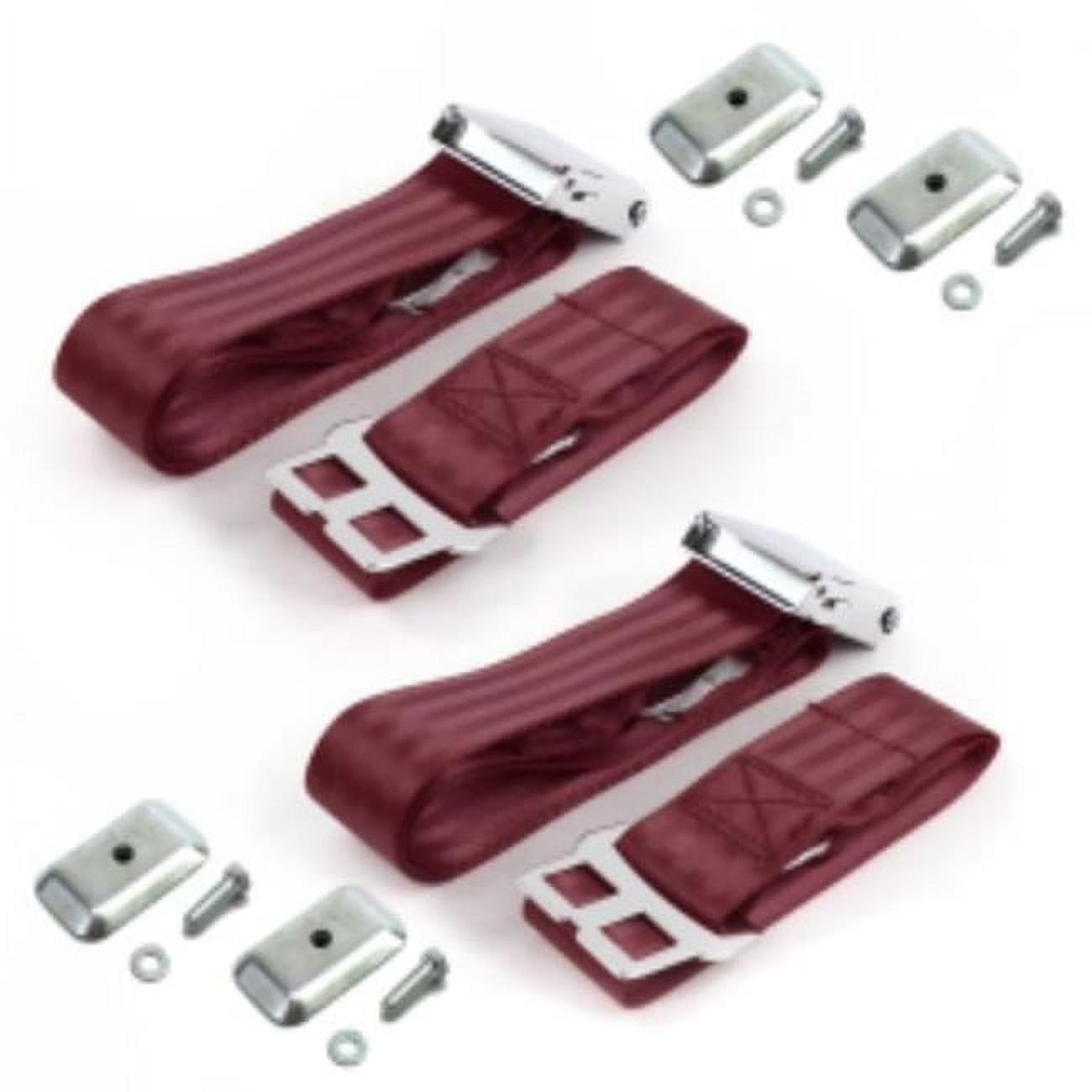 Ford Mustang 1971-1973 Airplane 2 Point Burgandy Lap Bucket Seat Belt ...