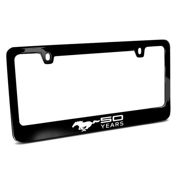 Ford Mustang 50 Years Black Metal License Plate Frame - Walmart.com
