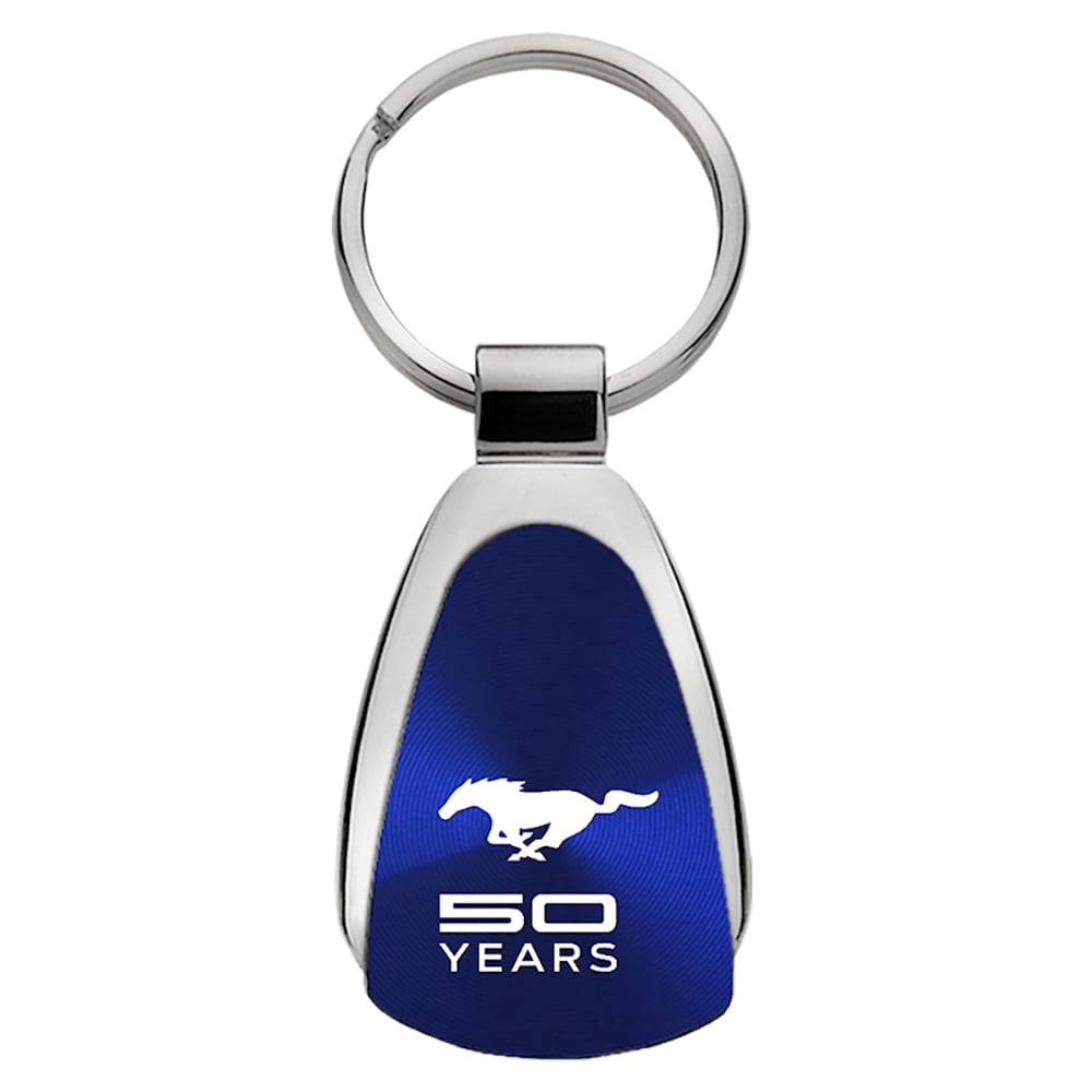 Ford Mustang 50 Years Keychain & Keyring - Blue Teardrop - Walmart.com