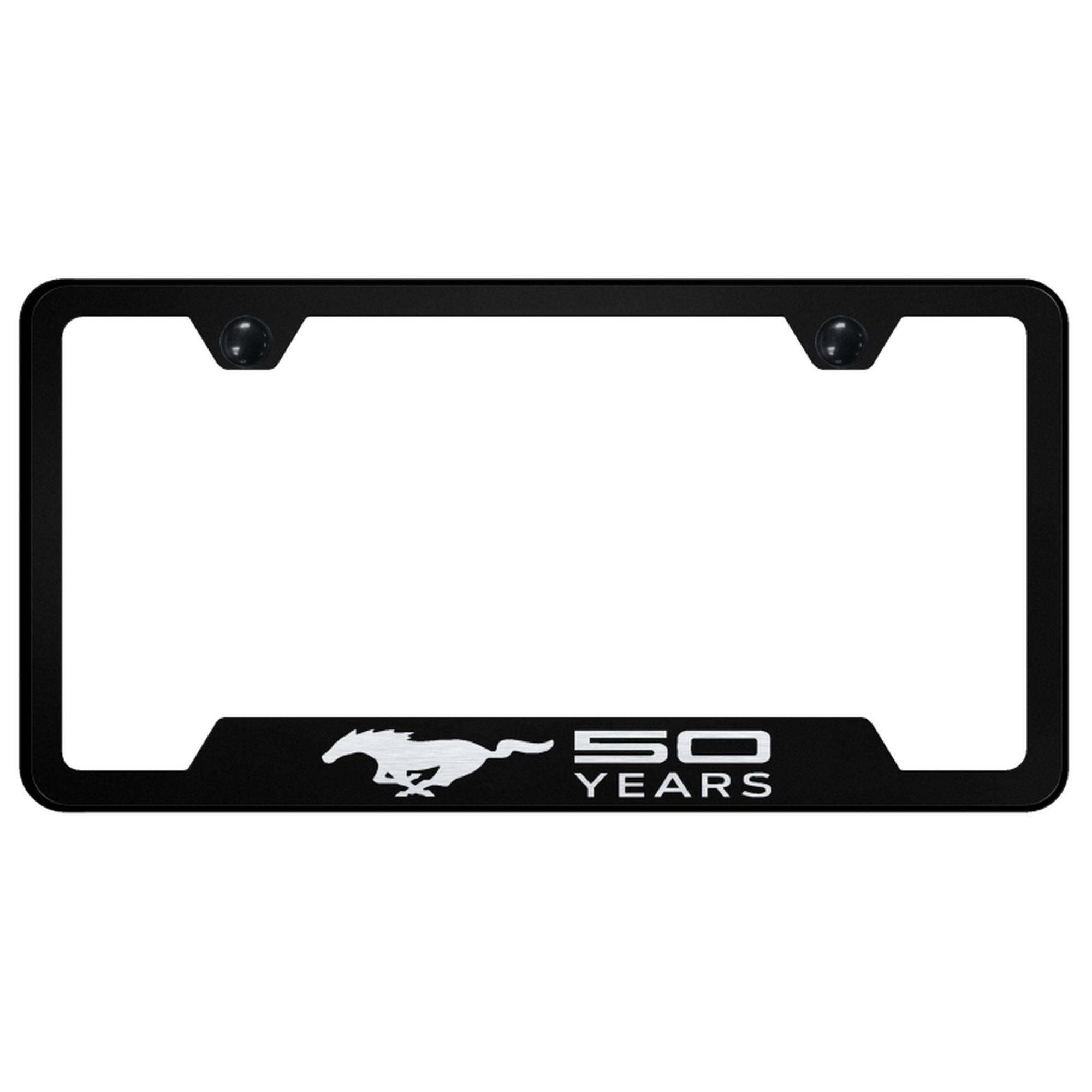 Ford Mustang 50 Years Laser Etched Logo Cut-Out License Plate Frame ...