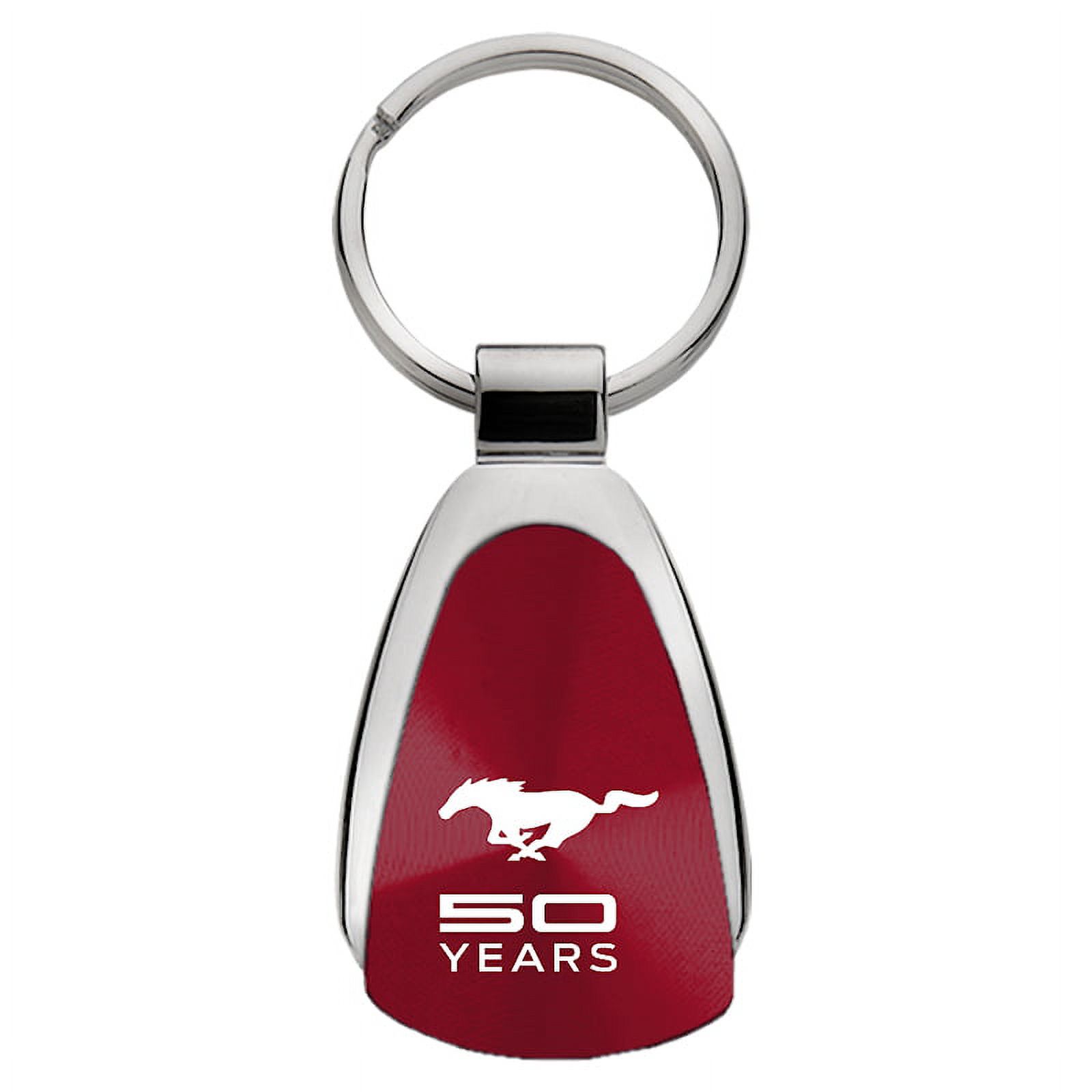 Ford Mustang 50 Years Teardrop Key Chain (Burgundy) - Walmart.com