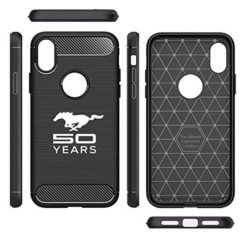 Ford Mustang 50 Years iPhone X TPU Shockproof Black Carbon Fiber ...