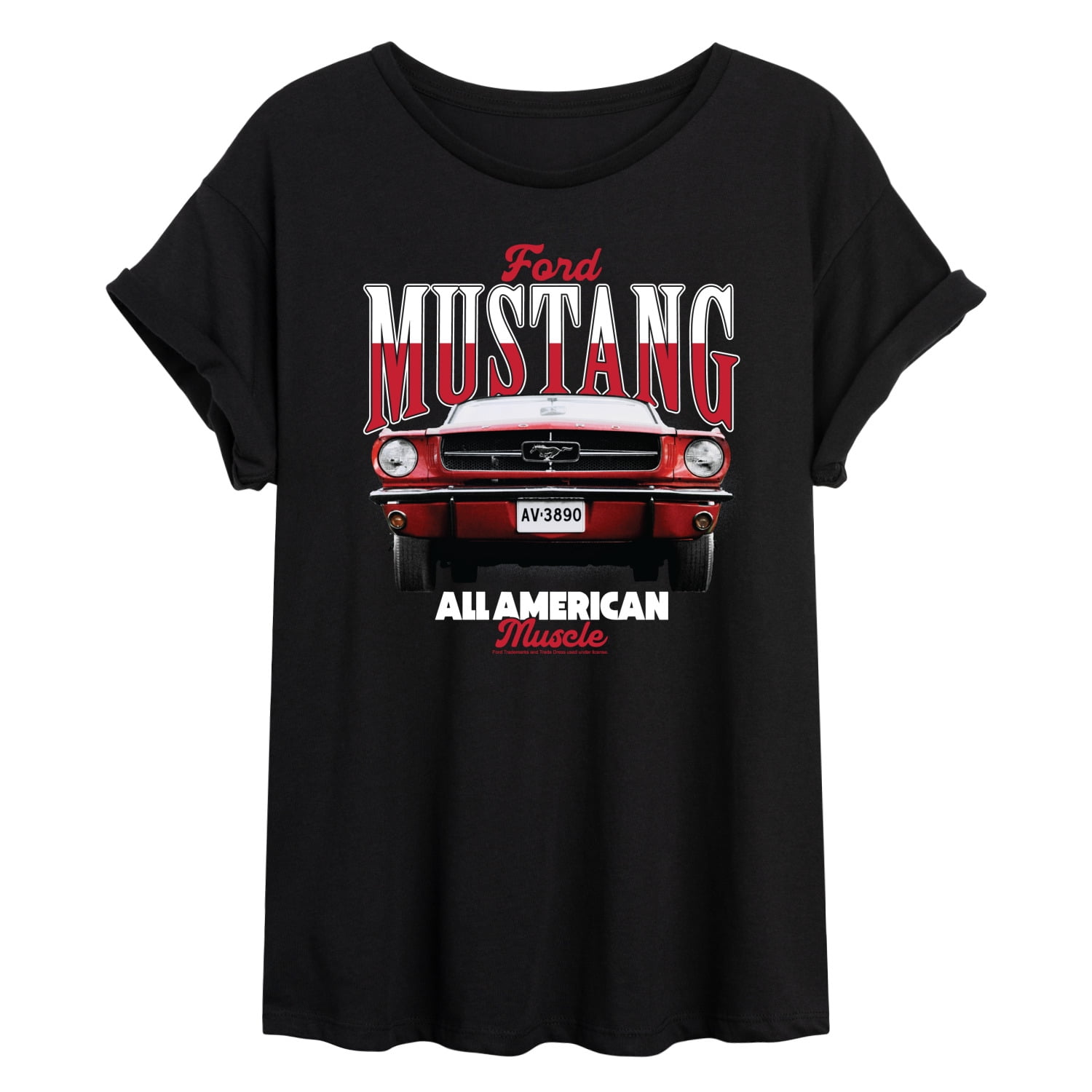 Ford - Mustang All American Muscle - Juniors Oversized Graphic T-Shirt ...