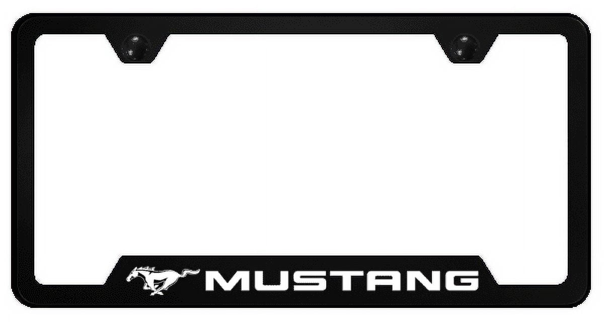 Ford Mustang Black Polycarbonate Notched License Plate Frame Official ...