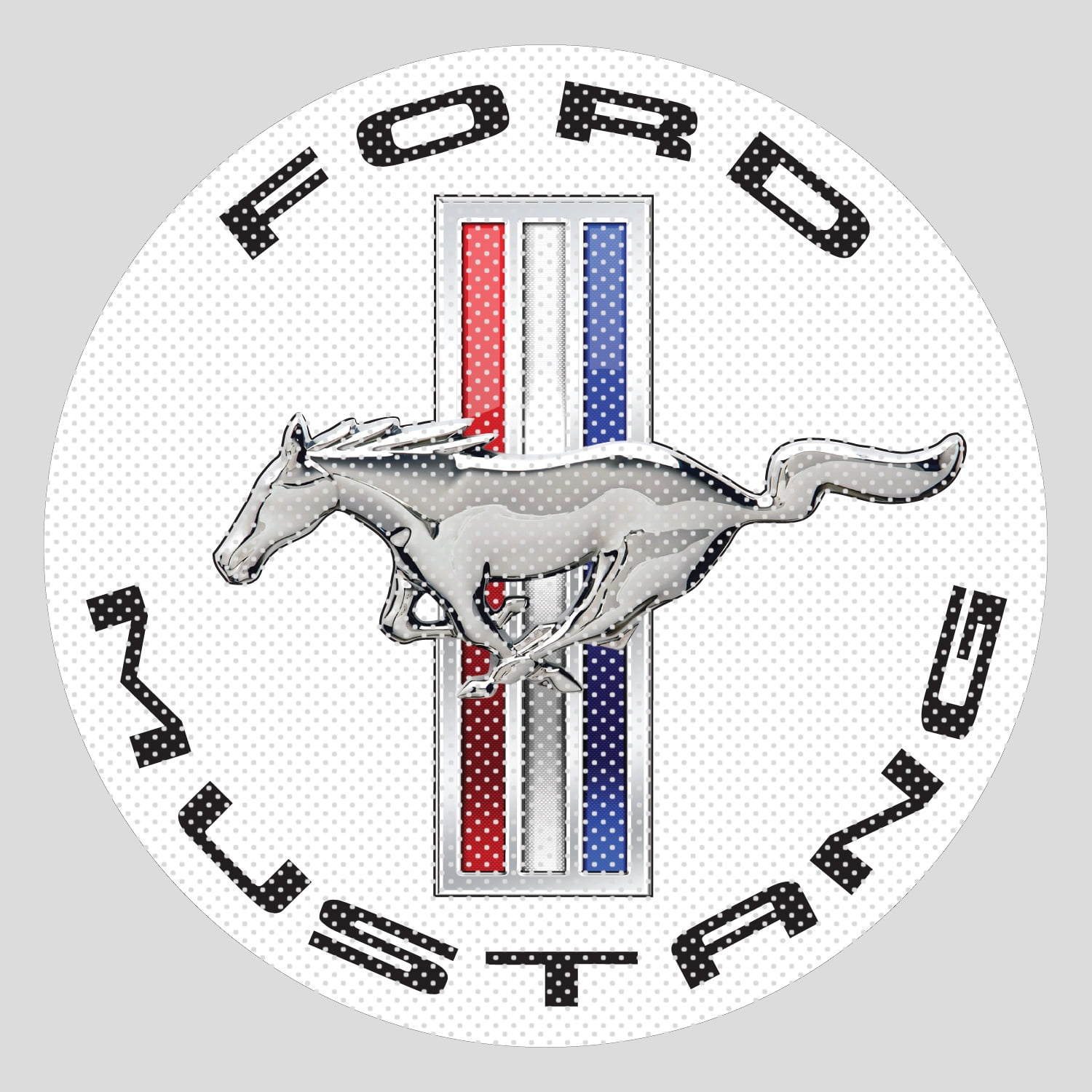 Ford Mustang Circle Logo Perforated Unobstructed View 18" Vinyl Window ...