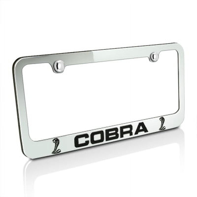 Ford Mustang Cobra 2 Logos Chrome Metal License Plate Frame - Walmart.com