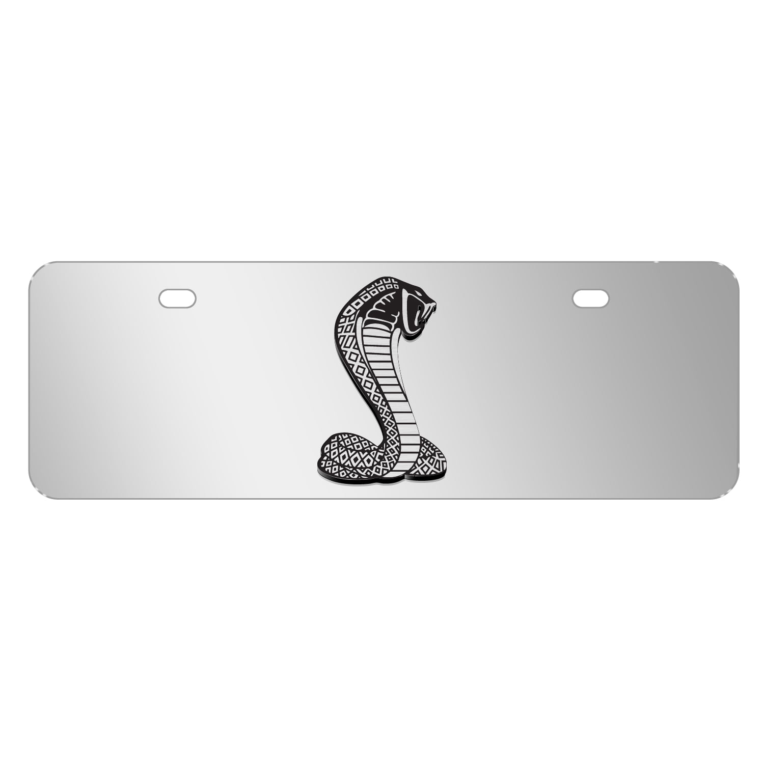 Ford Mustang Cobra 3D Logo 12" x 4.25" European Look Chrome Half-Size ...
