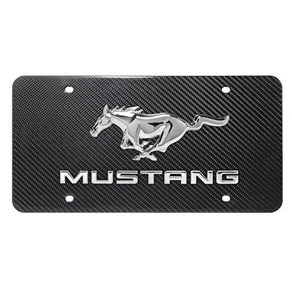 Ford Mustang Dual 3D Logo 100% Real Black Carbon Fiber License Plate ...