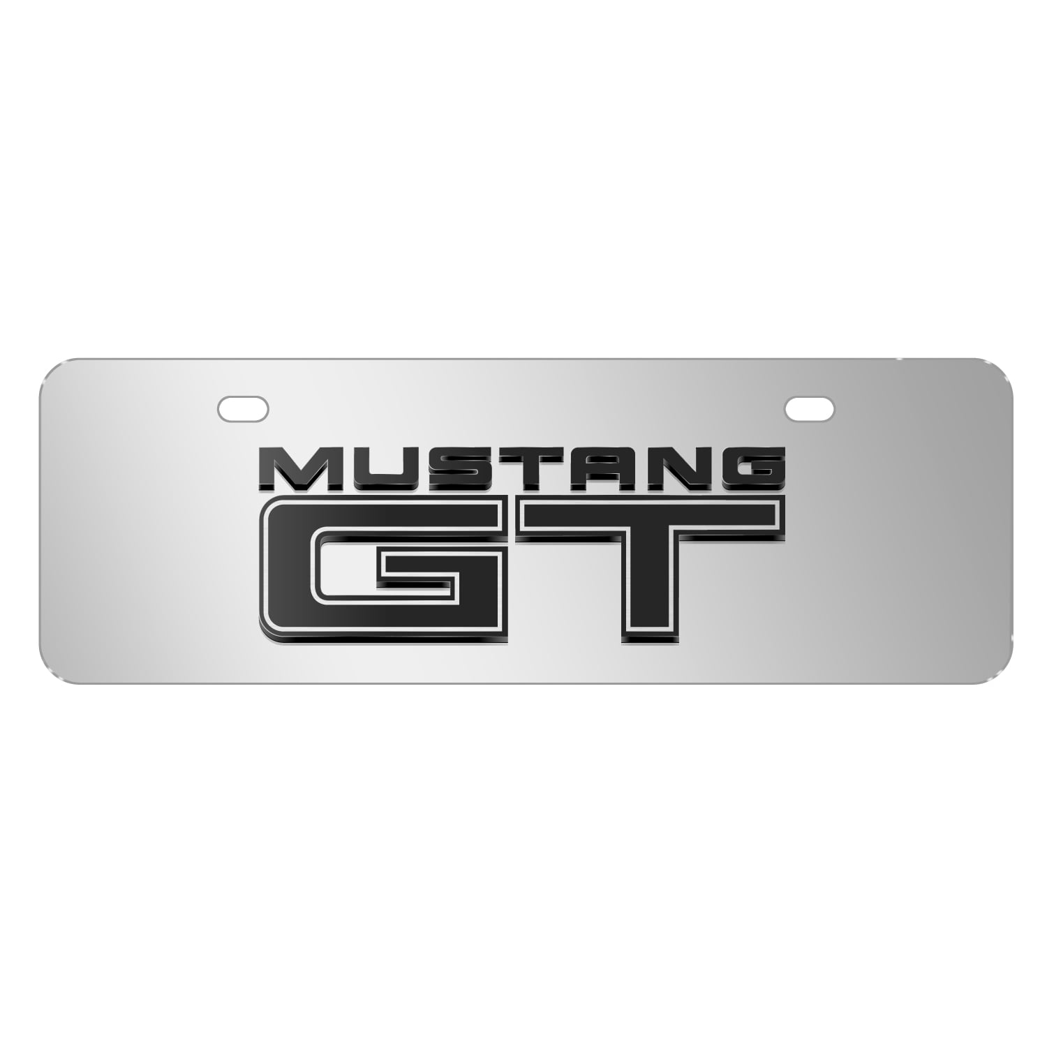 Ford Mustang GT 3D Logo 12" x 4.25" European Look Chrome Half-Size ...