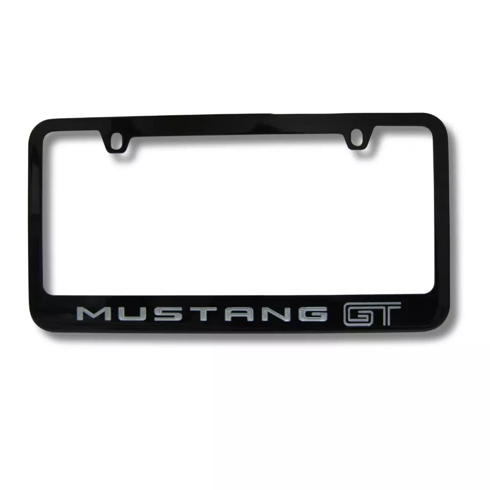 Ford Mustang GT Engraved Solid Metal Black License Plate Frame Official ...
