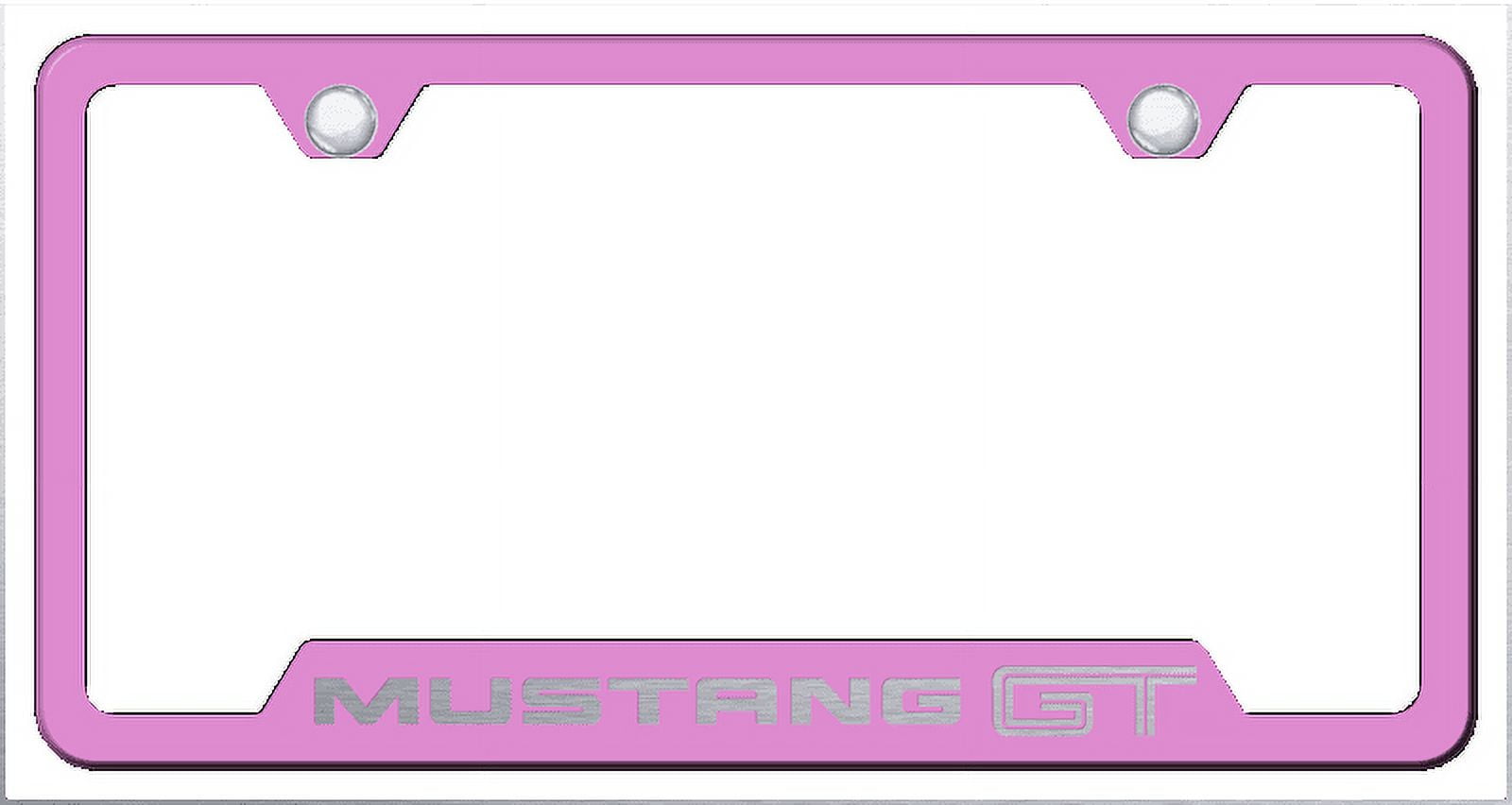 Ford Mustang GT Laser Etched Logo Cut-Out License Plate Frame (Pink ...