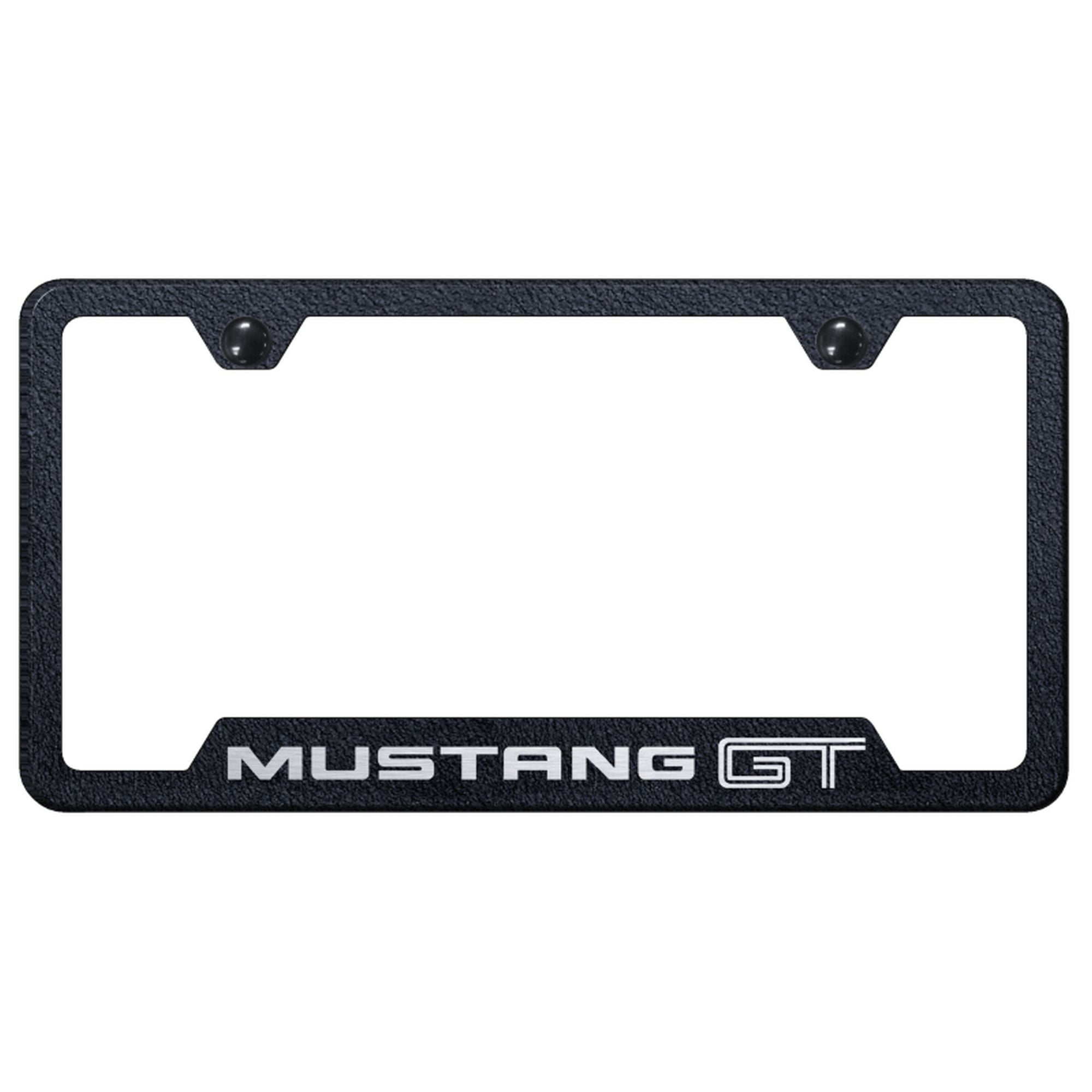 Ford Mustang GT Laser Etched Logo Cut-Out License Plate Frame (Rugged ...