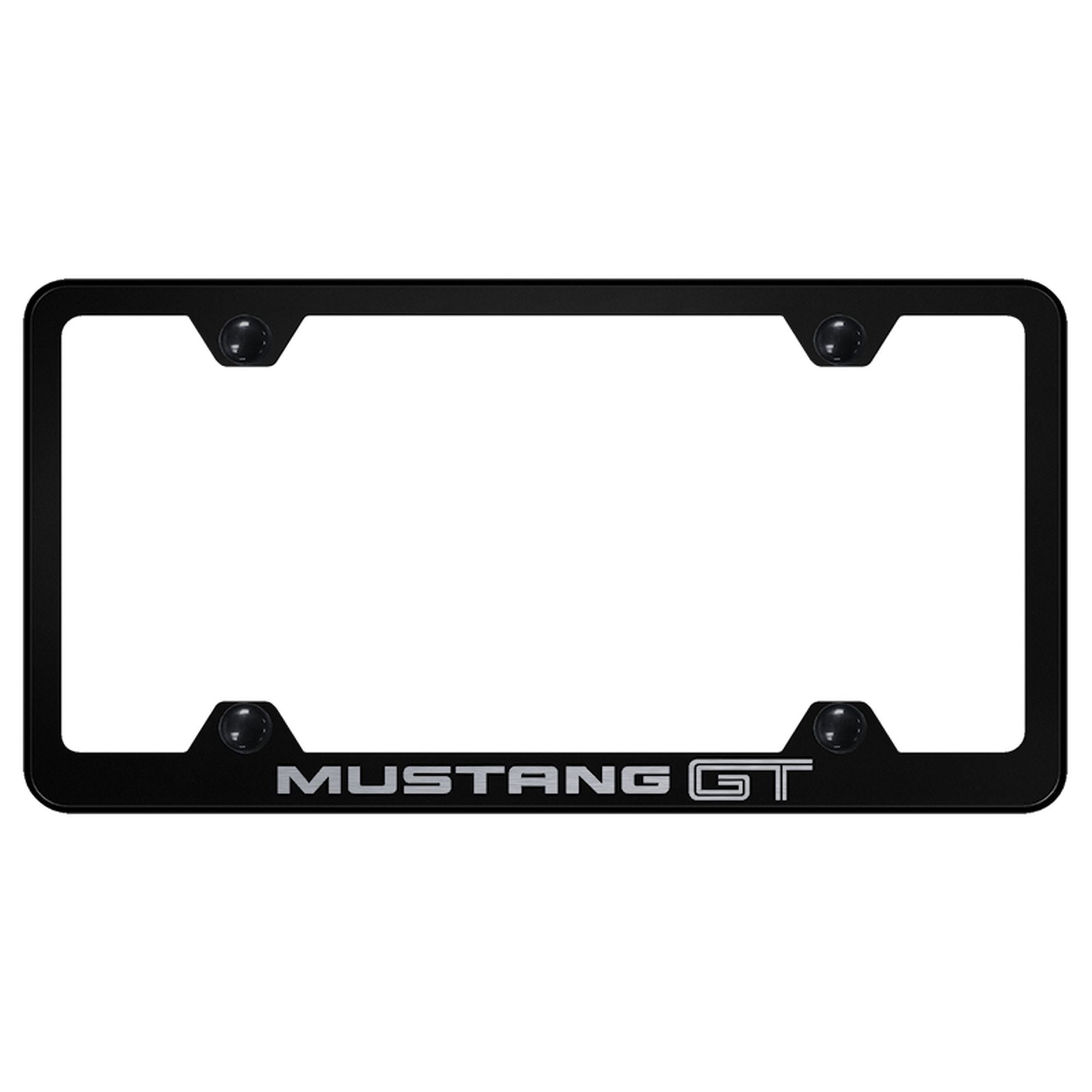 Ford Mustang GT Laser Etched Logo Wide Body License Plate Frame (Black ...
