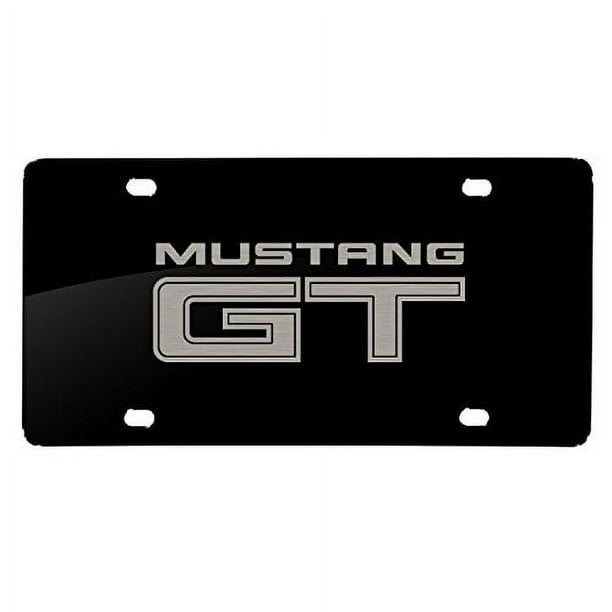Ford Mustang GT Laser Mark Matt-Look Black Acrylic License Plate ...