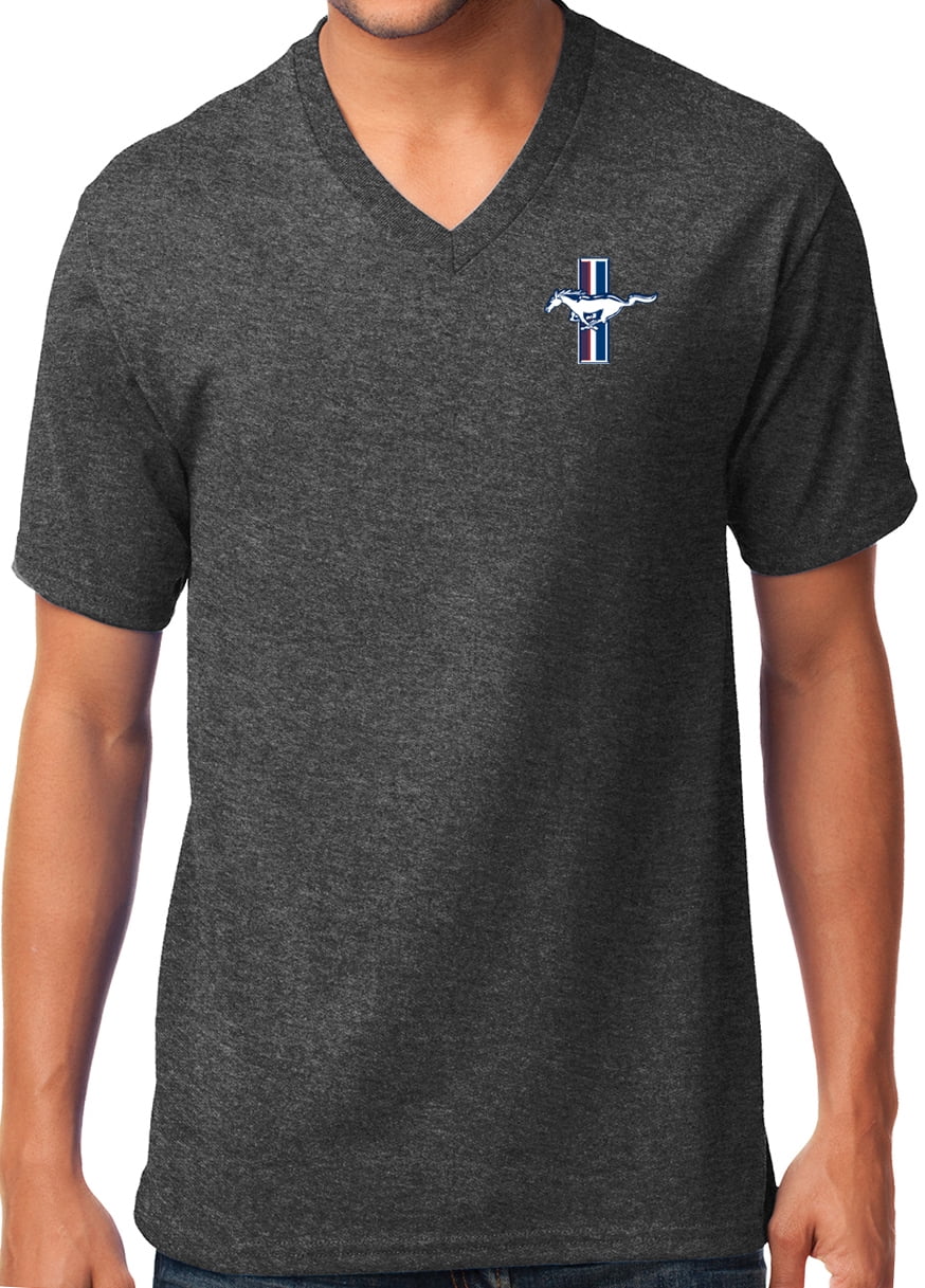 Ford Mustang GT Legend Lives Crest V-neck Tee Shirt, 4XL Dark Heather ...