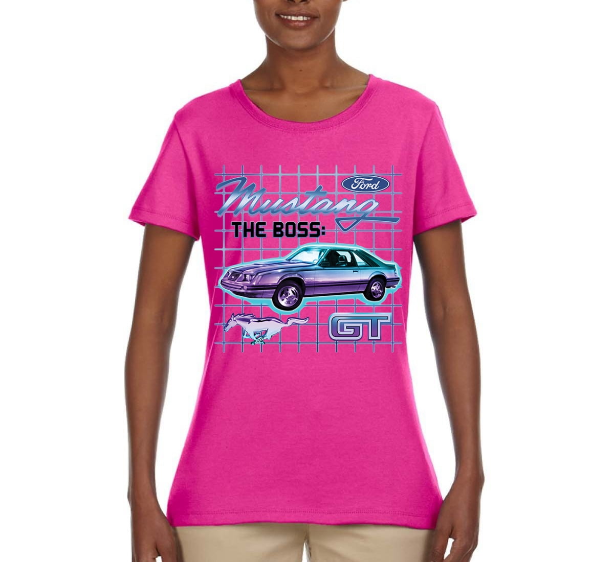 Ford Mustang GT The Boss Retro Neon Vintage | Womens Cars and Trucks ...