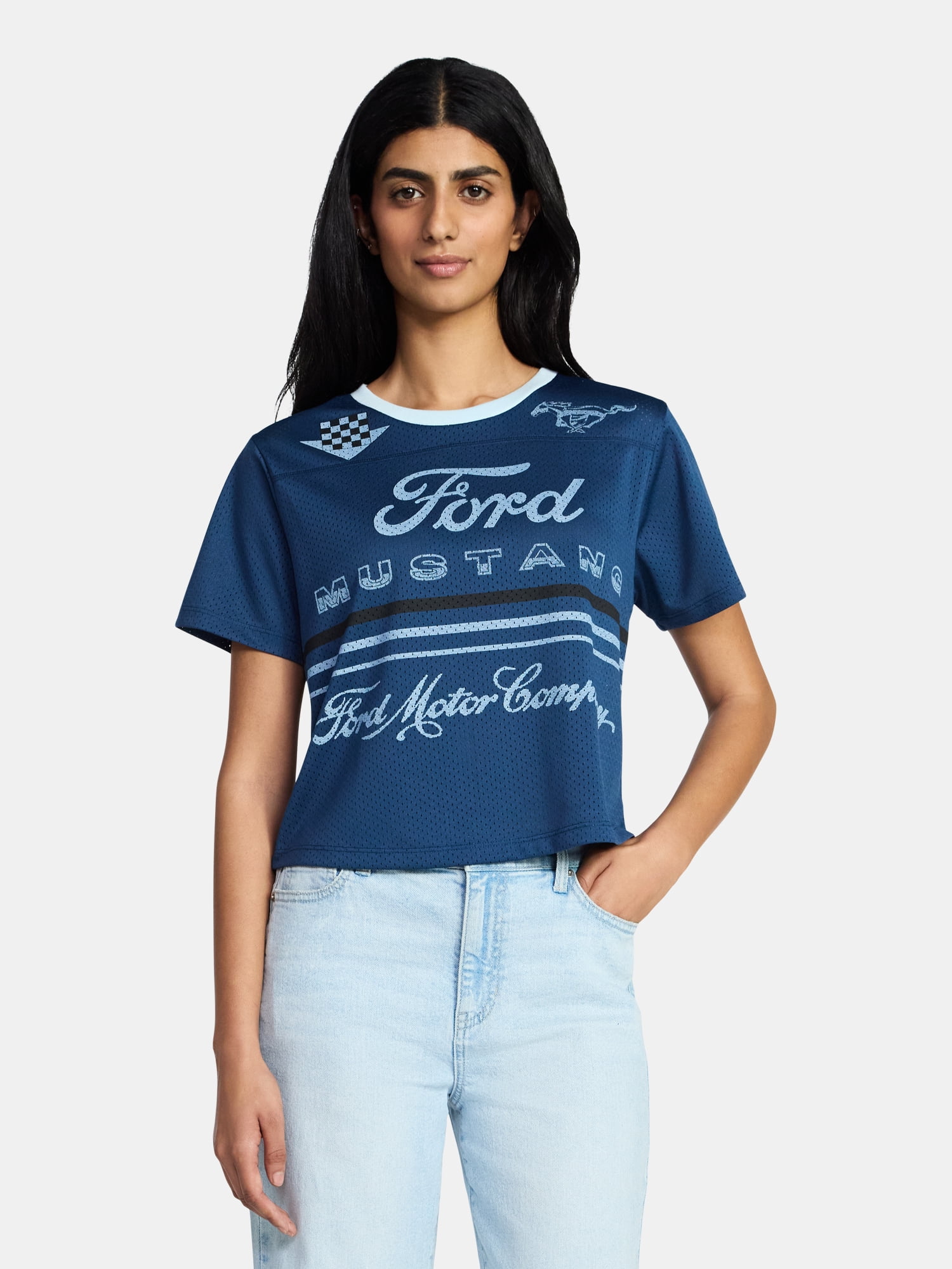 Ford Mustang Women's Graphic Jersey with Short Sleeves, Sizes XXS-XXL ...