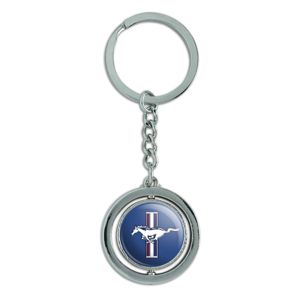 Ford Mustang Logo Keychain Spinning Round Chrome Plated Metal - Walmart.com