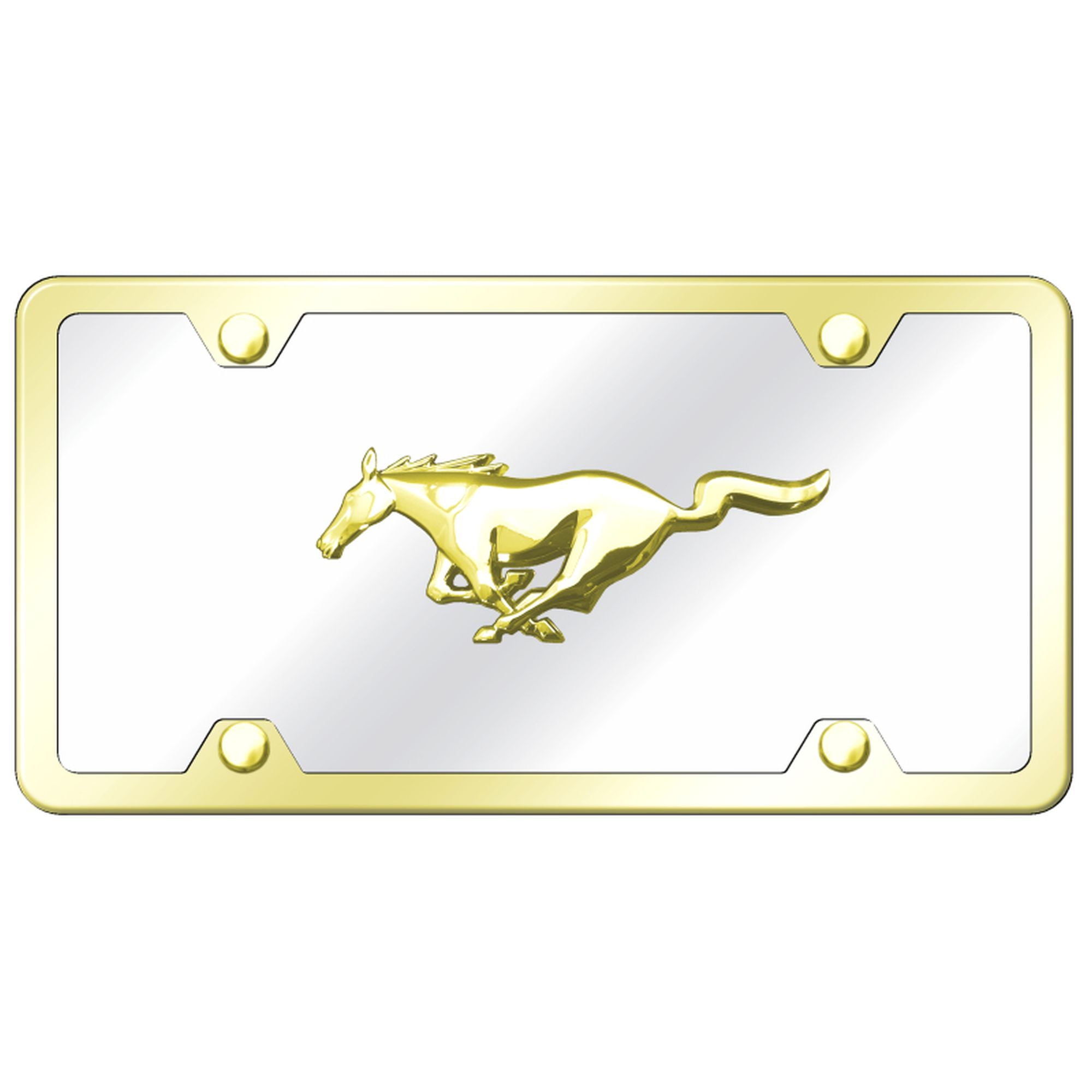 Ford Mustang Logo License Plate Kit (Gold) - Walmart.com