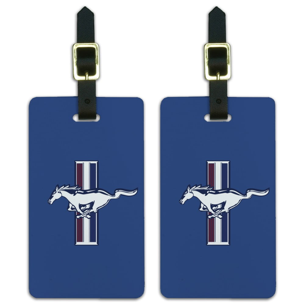Ford Mustang Logo Luggage ID Tags Suitcase Carry-On Cards - Set of 2 ...