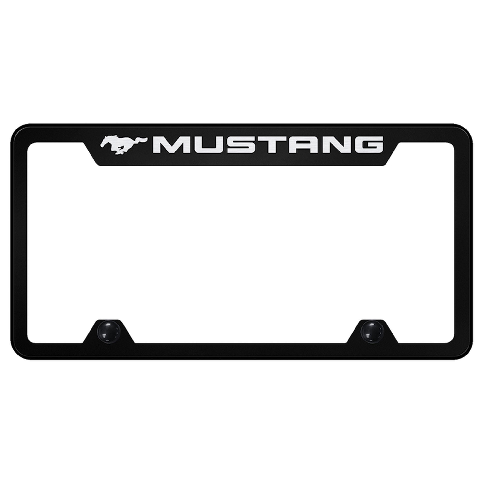 Ford Mustang Logo Stainless Steel Truck Cut-Out License Plate Frame ...