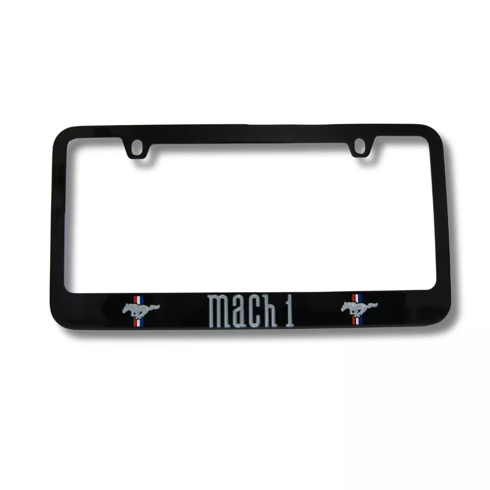 Ford Mustang Mach 1 Engraved Solid Metal Black License Plate Frame ...