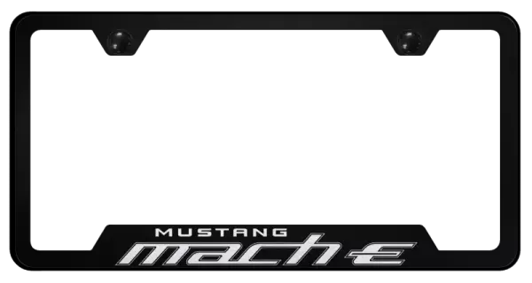 Ford Mustang Mach-E Black Finish Notched License Plate Frame Official ...