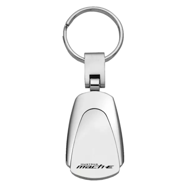 Ford Mustang Mach-E Satin Chrome Teardrop Key Chain Fob Ring Official ...