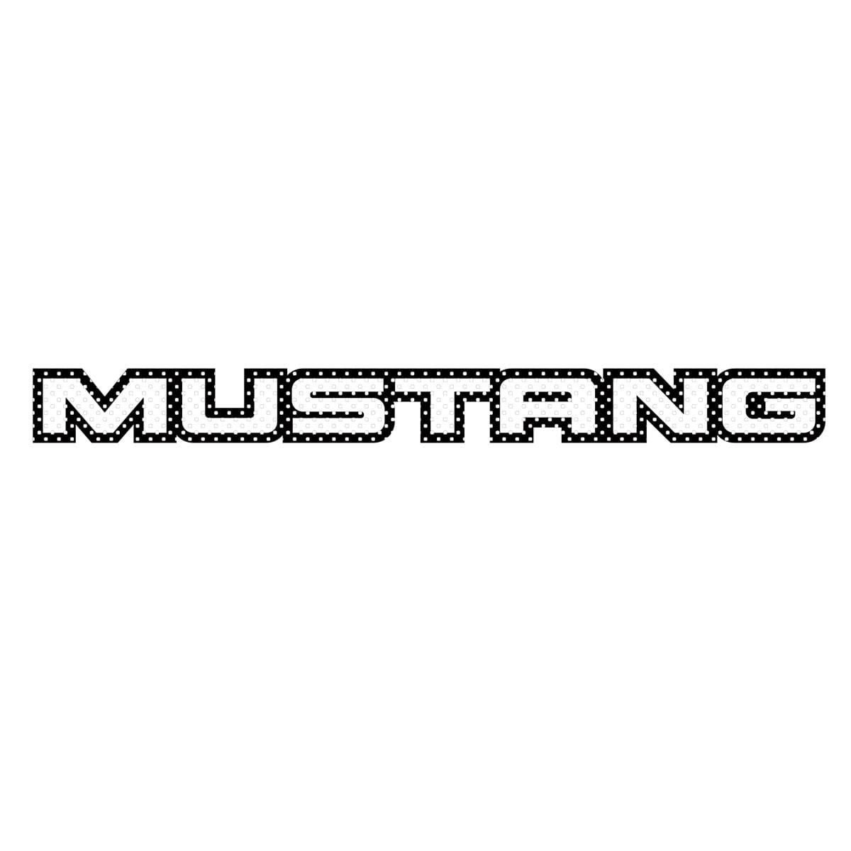 Ford Mustang Name Perforated Unobstructed View 36" Vinyl Window Film ...