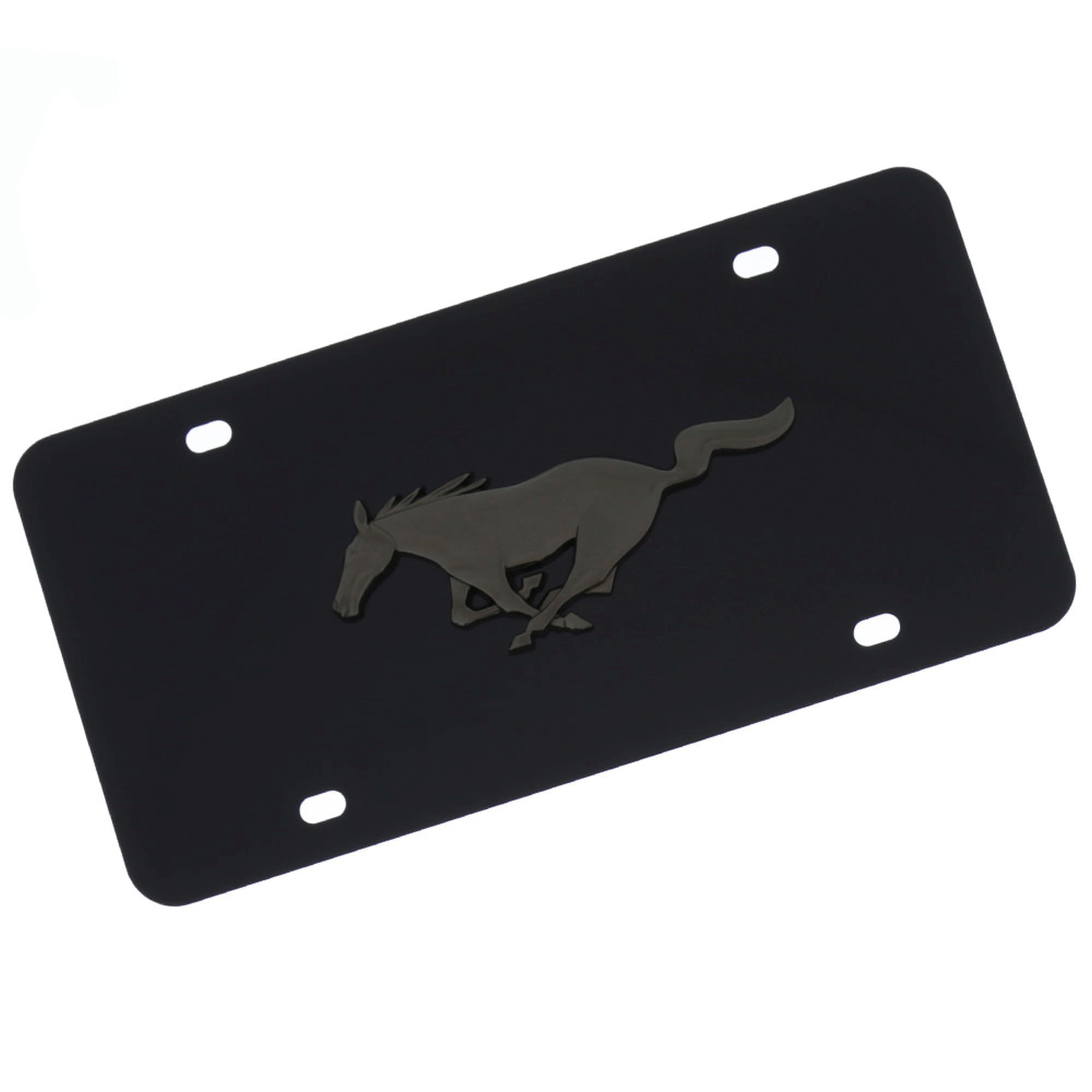 Ford Mustang Pearl Logo License Plate (Black) - Walmart.com