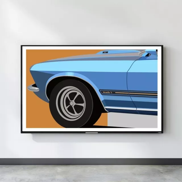 Ford Mustang Poster, Mustang Mach1 Wall Art, Father'S Day, Birthday ...