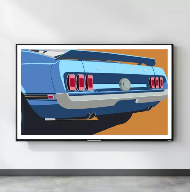 Ford Mustang Poster, Mustang Mach1 Wall Art, Father'S Day NO FRAMED ...