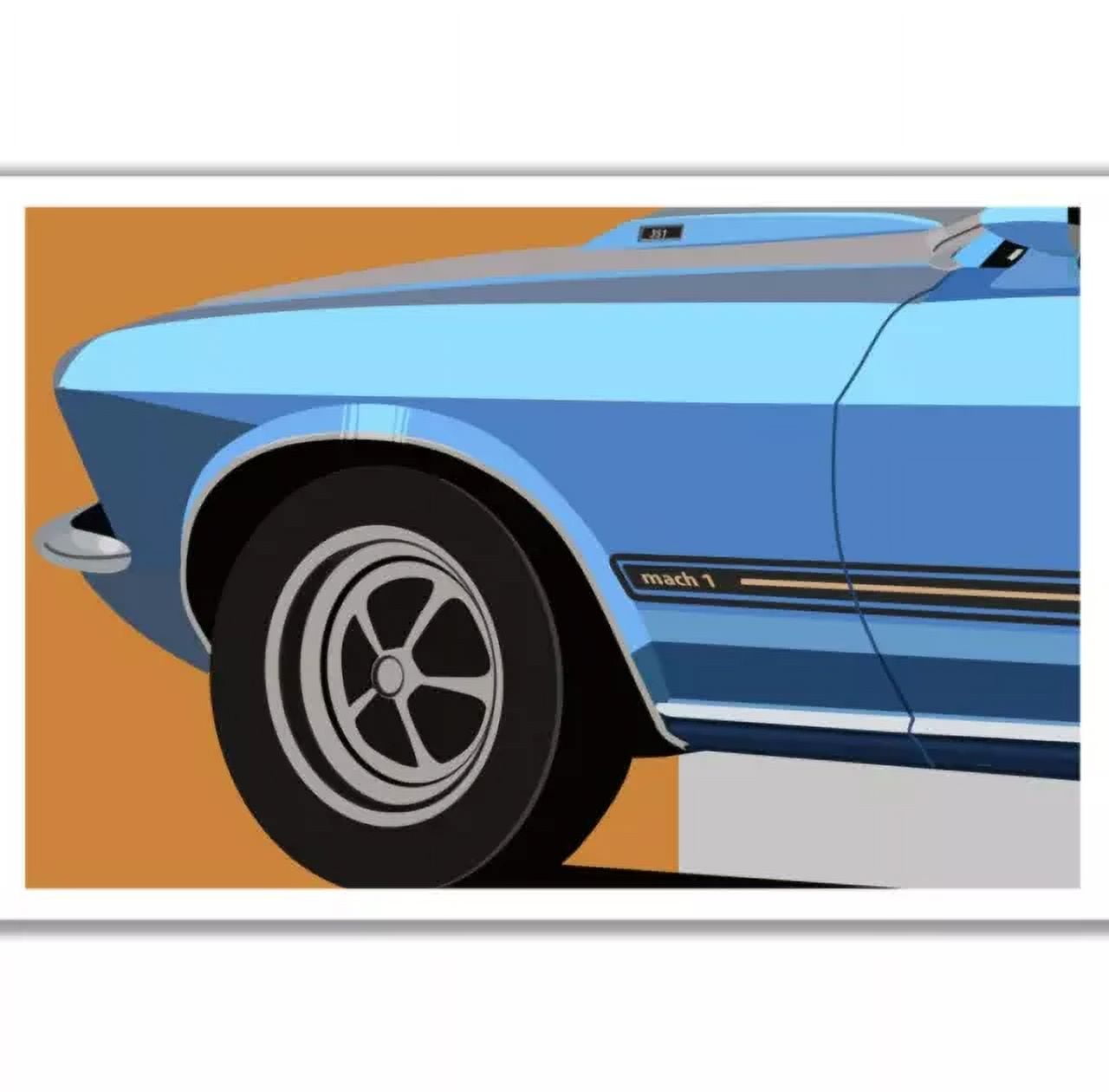 Ford Mustang Poster, Mustang Mach1 Wall Art, Father'S Day NO FRAMED ...