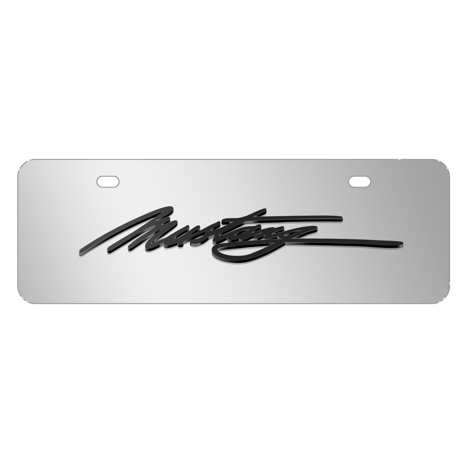 Ford Mustang Script 3D Logo 12" x 4.25" European Look Chrome Half-Size ...
