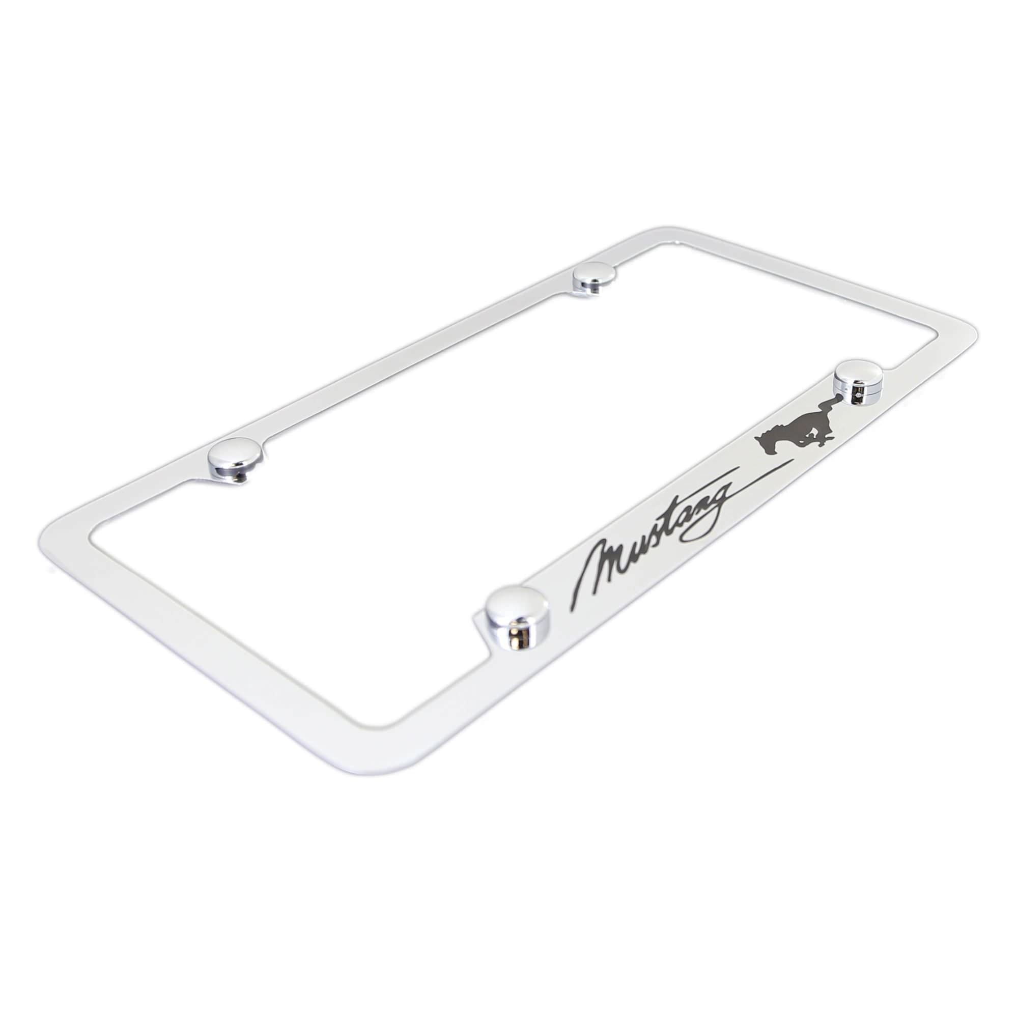 Ford Mustang Script License Plate Frame (Chrome) - Walmart.com