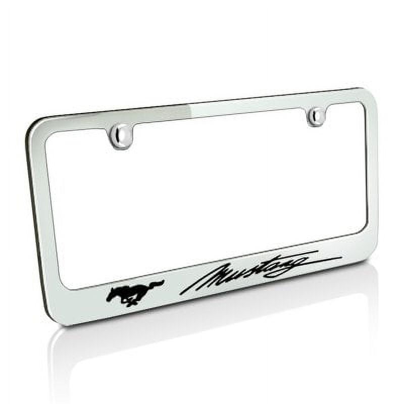 Ford Mustang Script License Plate Frame (Chrome) - Walmart.com