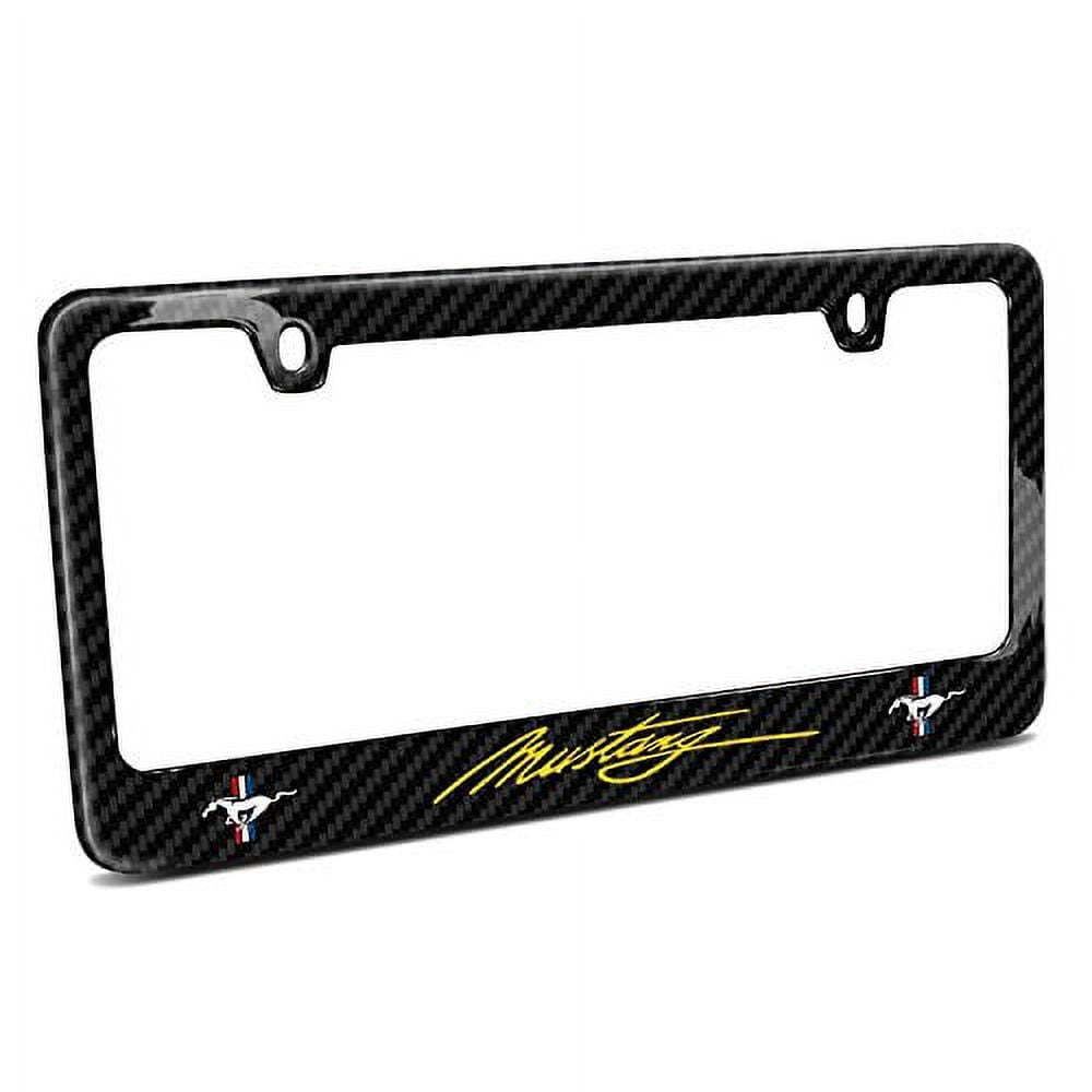 Ford Mustang Script in Yellow Dual Logo Black Real 3K Carbon Fiber ...