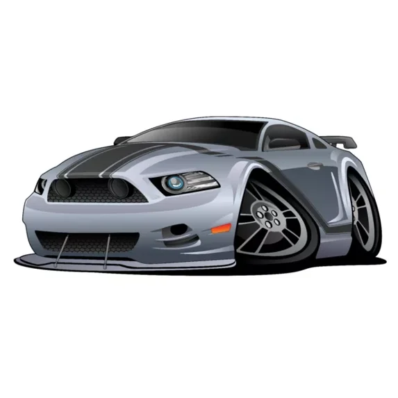 Ford Mustang Sticker Muscle Car Cartoon Phone Decal Water Bottle ...