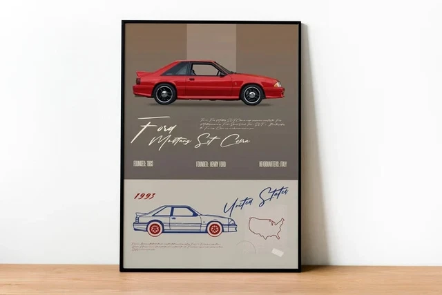 Ford Mustang Svt Cobra Turbo Vintage Styled Wall Art Beat Poster NO ...