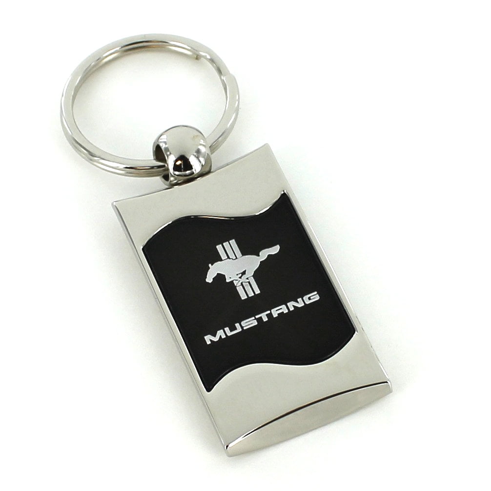 Ford Mustang Tri-Bar Keychain & Keyring - Black Wave - Walmart.com