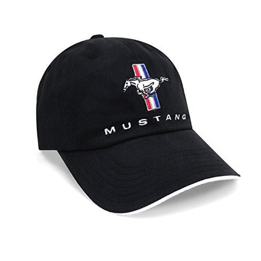 Ford Mustang Tri-Bar Logo Sandwich Bill Black Baseball Hat - Walmart.com