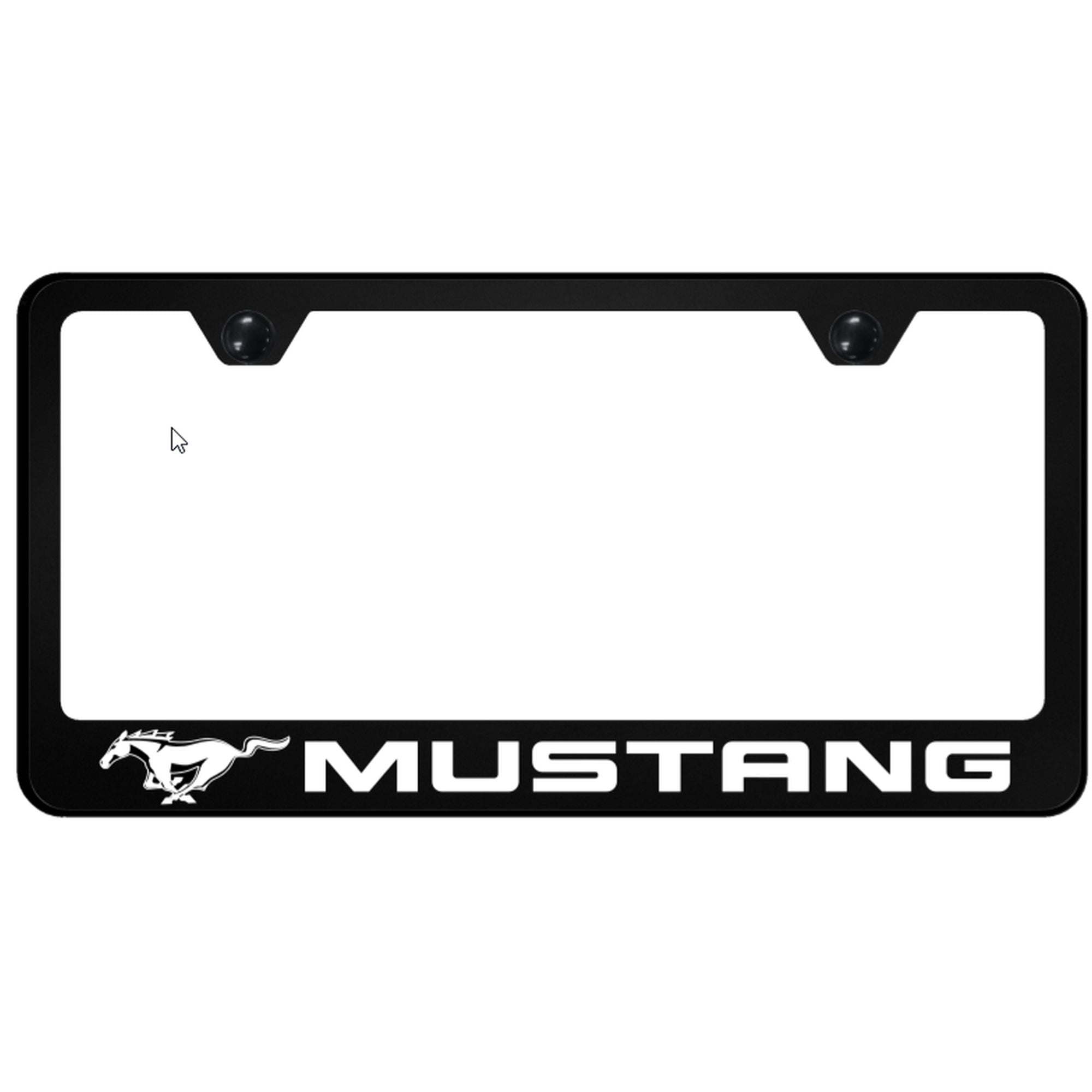 Ford Mustang UV Print Polycarbonate License Plate Frame (Black ...
