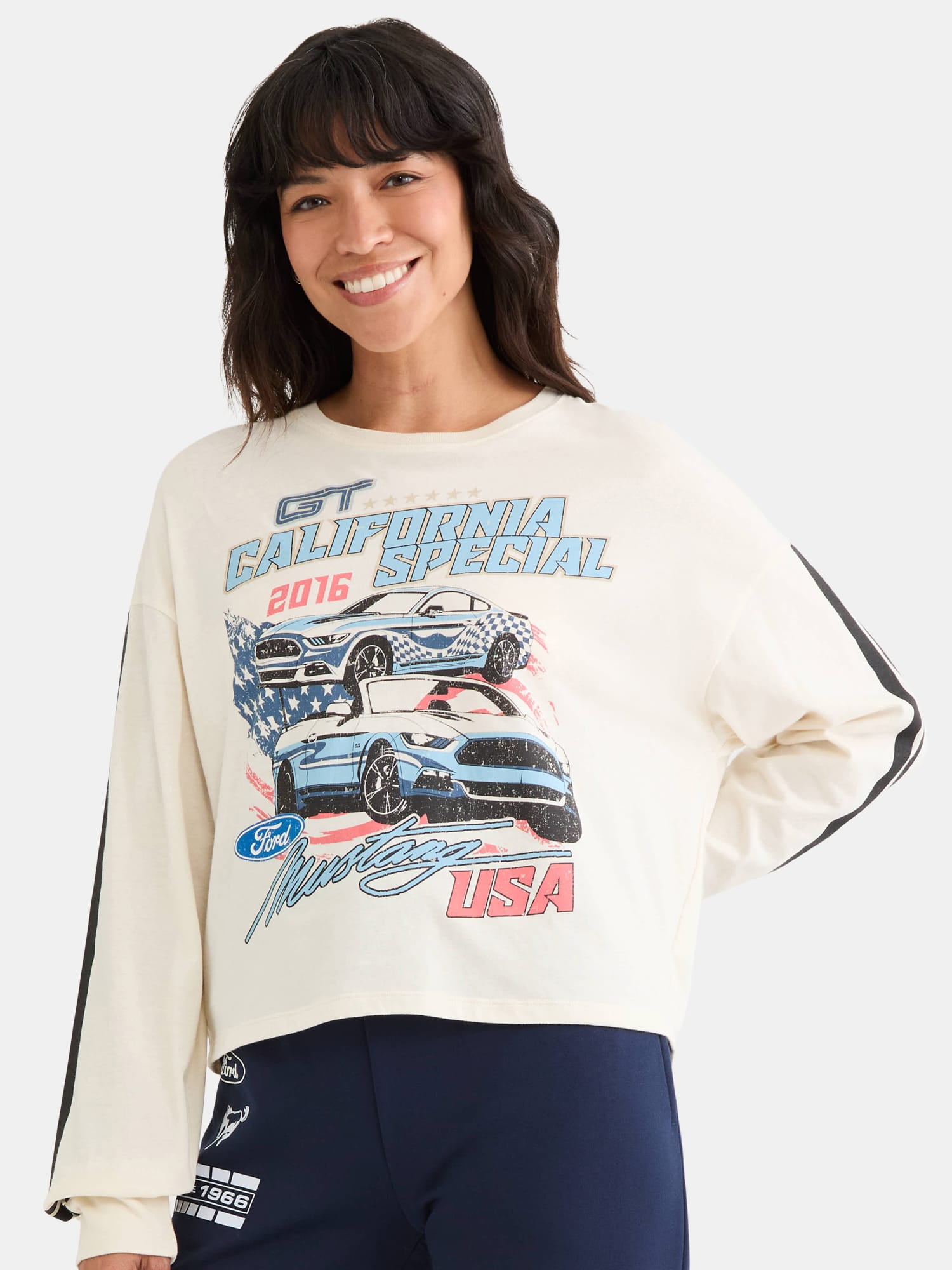 Ford Mustang Women's Graphic Tee with Long Sleeves, Sizes XXS-XXL ...