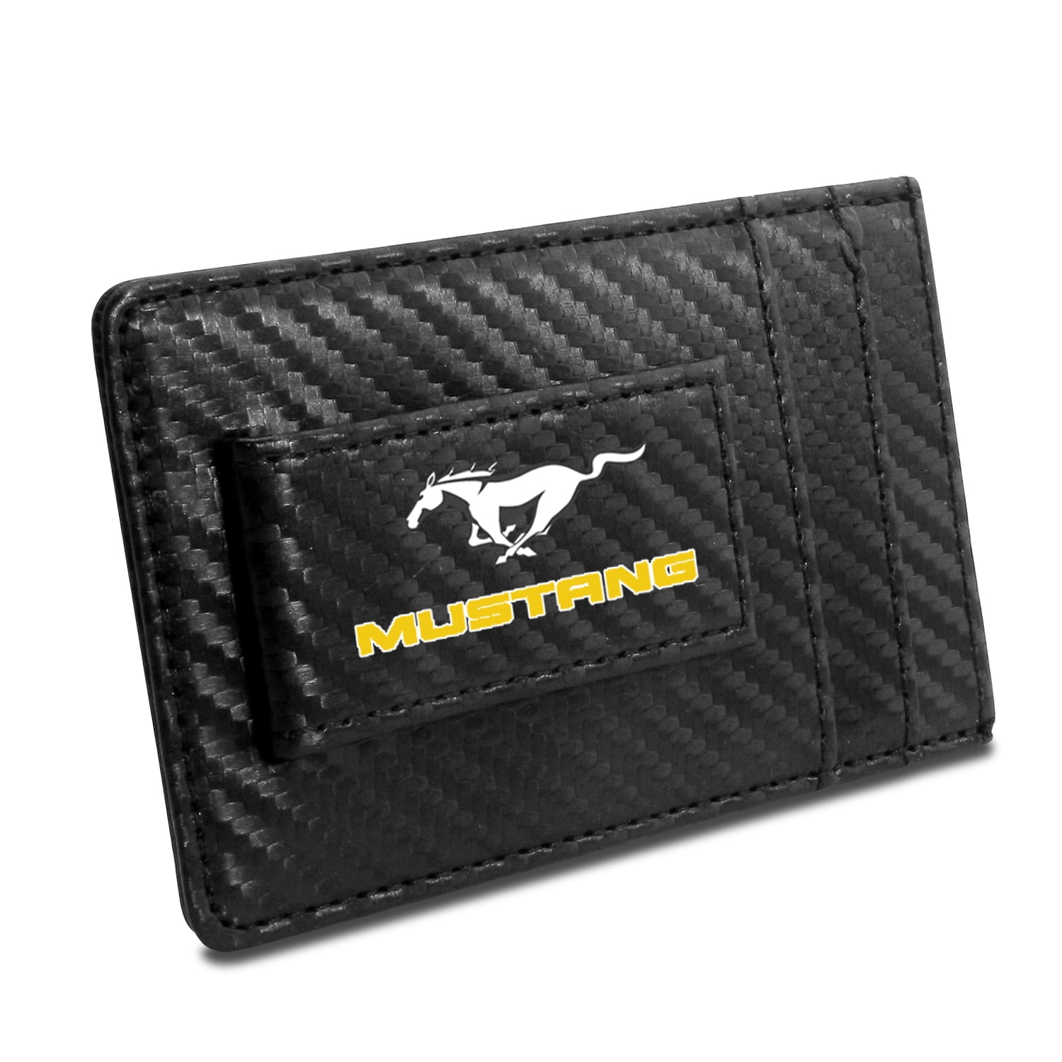 Ford Mustang in Yellow Black Carbon Fiber RFID Card Holder Wallet ...